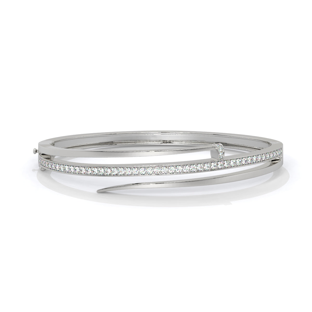 Sleek Contour Lab-Grown Diamond Bangle in 14K Gold – Elegant Luxury – Aire