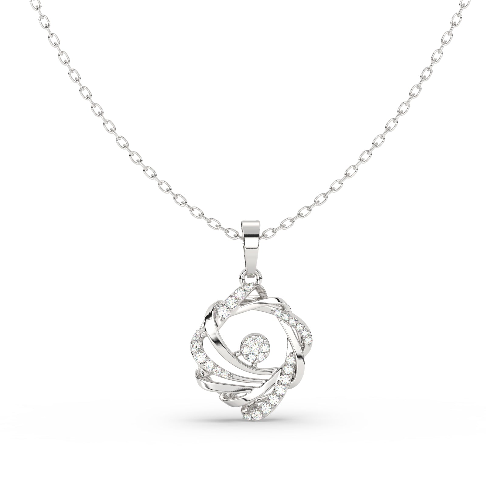 Radiant Swirl Diamond Pendant – Aire