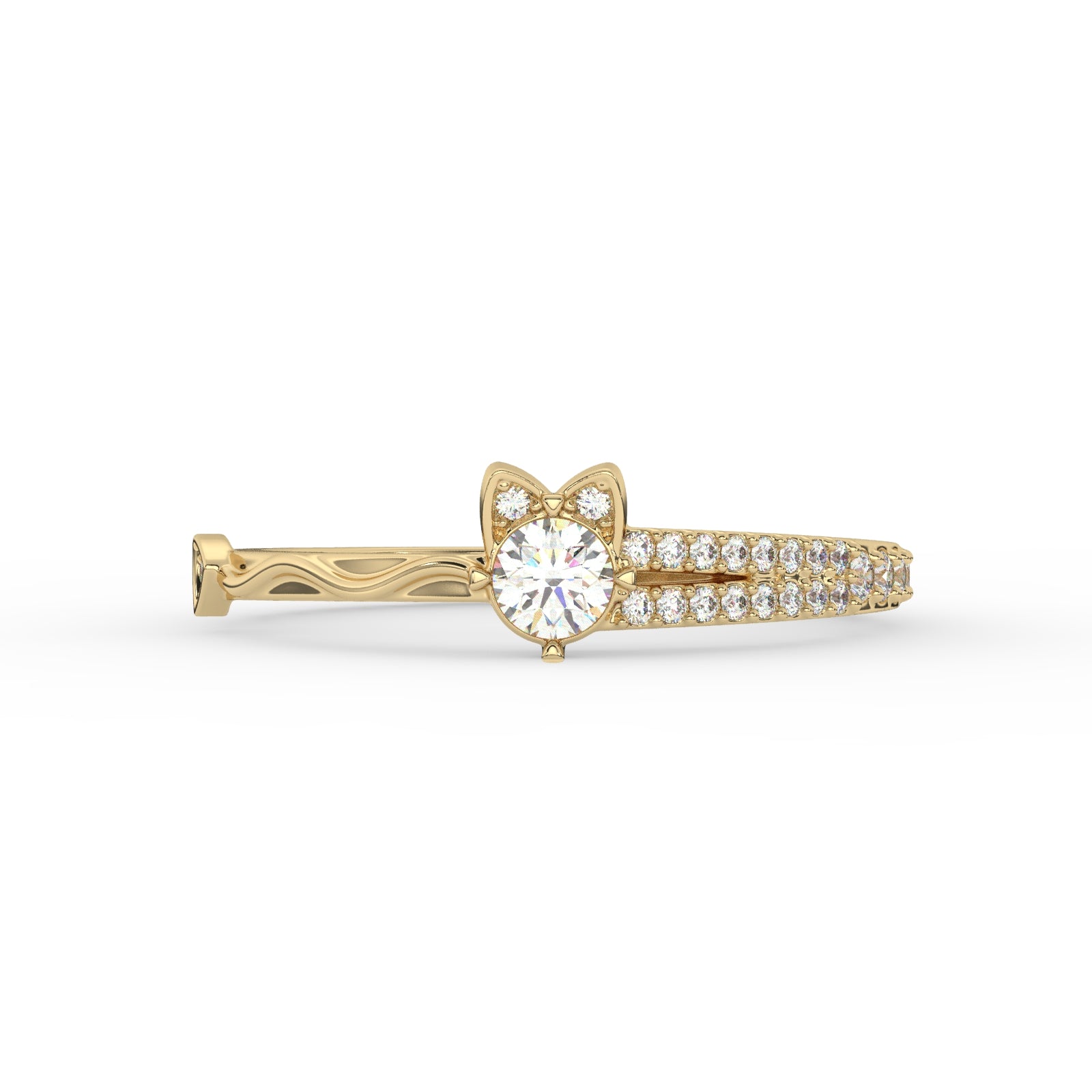 Meow in Love - Glittering Kitty Diamond Ring – Aire