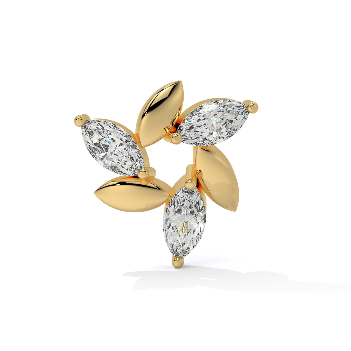 Dewdrop Blossom: Diamond Flower Nose Pin | Aire