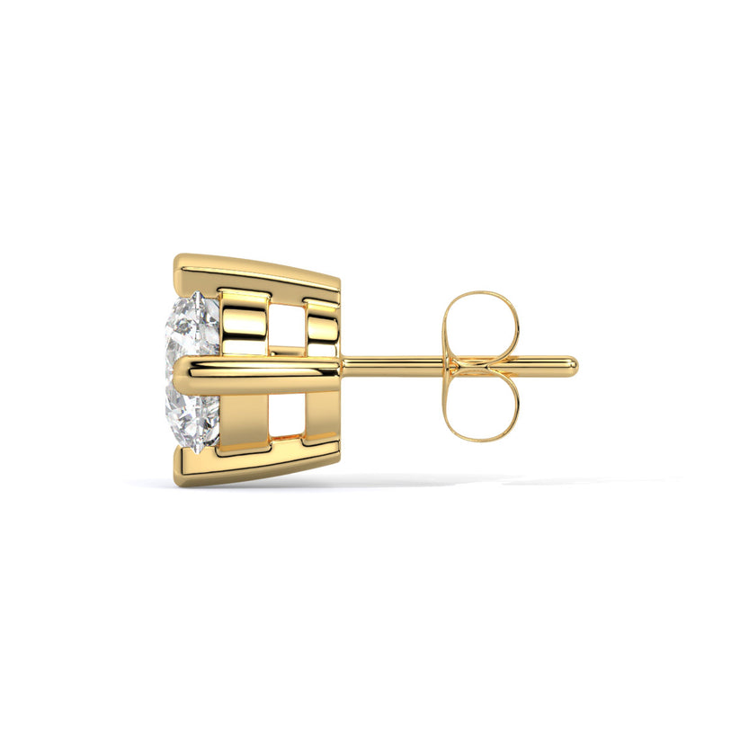 Solitaire Crest Round Men's Diamond Stud – Aire